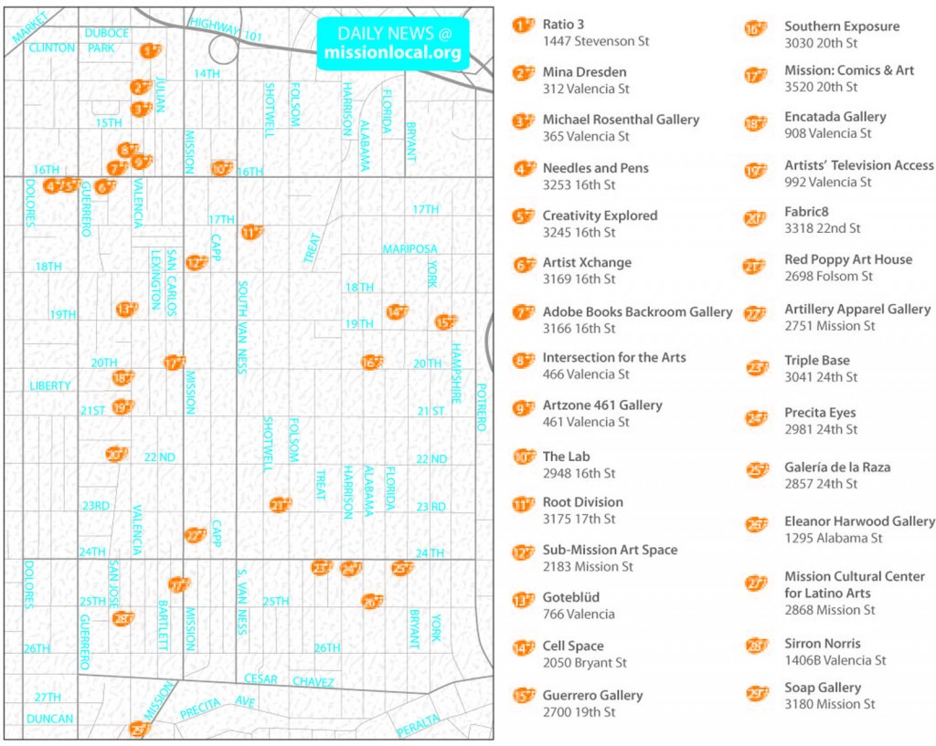 Art Galleries Map - Mission Local