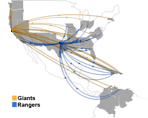 Where in the World the Giants and Rangers Are From - Mission Local
