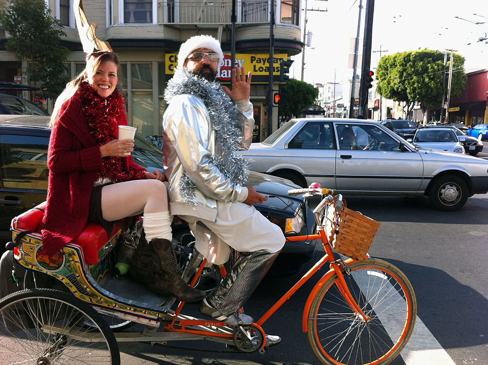 Santa Rickshaw on Valencia - Mission Local