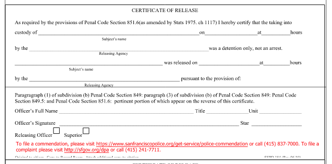 Effort to require SFPD officers to hand out business cards to detainees ...