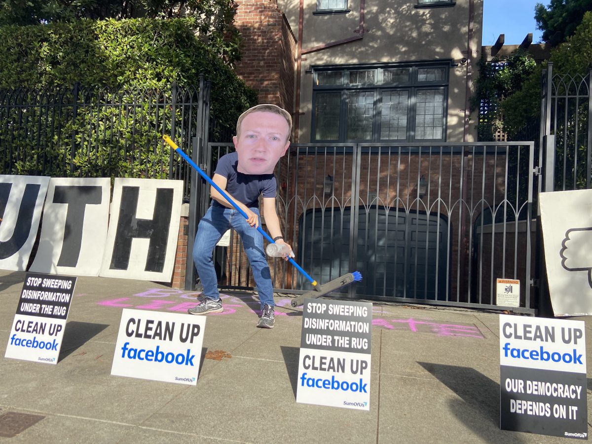 Activists gather outside Zuckerberg's house to protest misinformation ...