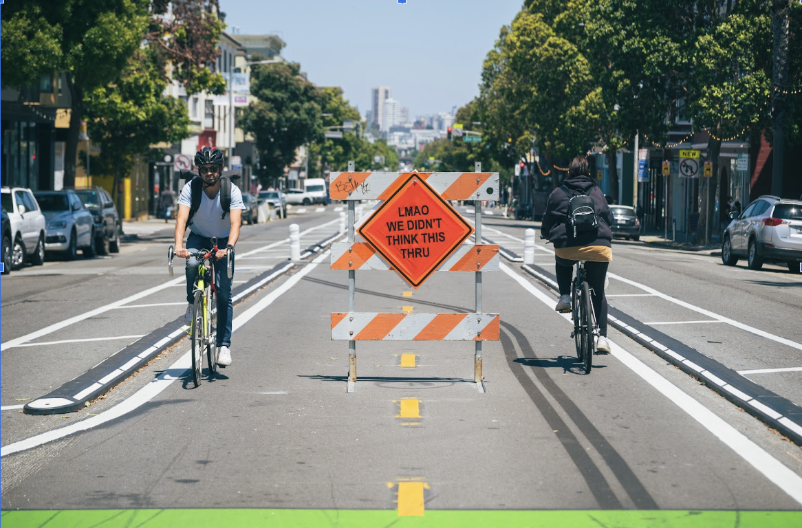 'We regret this bike lane:' SF cyclist adds new signs on Valencia Street